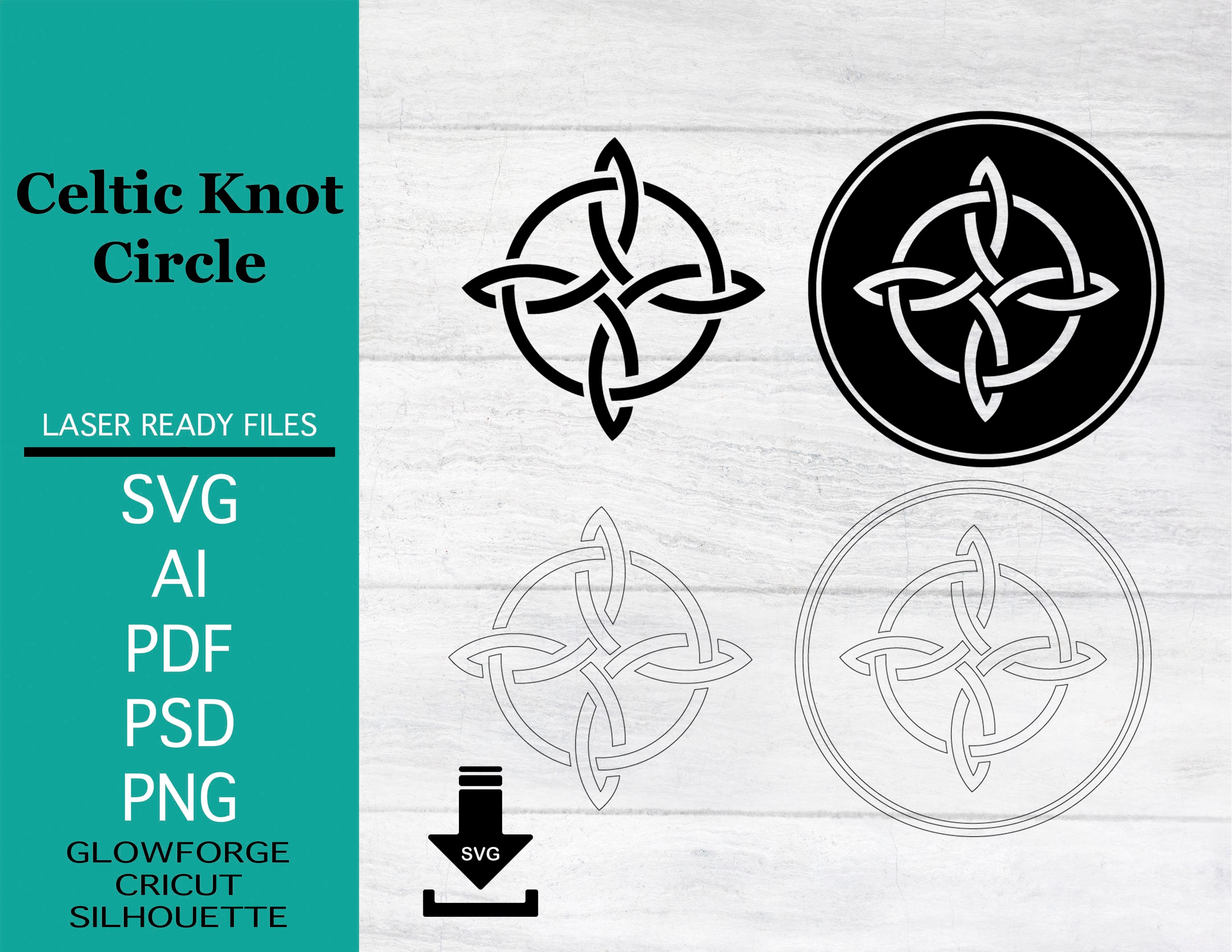 Celtic Knot Circle Digital File Download 5 Files Svg Png - Etsy