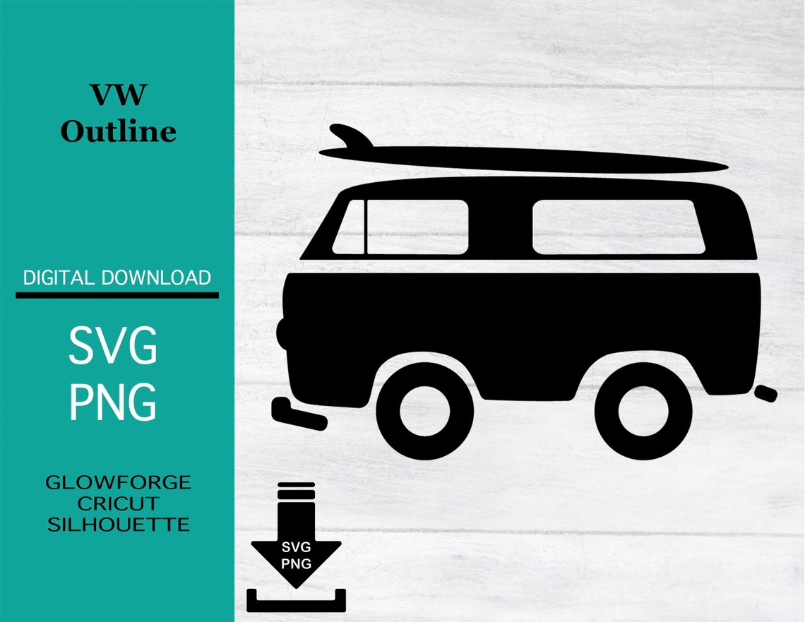 VW Bus With Surf Board Svg Png Digital Files Download - Etsy UK