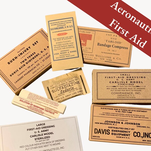 WW2 US Parachute Pack First Aid Kit Set Film Props for Airborne Medical ...