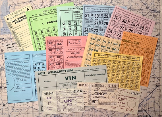 WW2 French Ration Book Carte D'alimentation Ration Coupons - Etsy