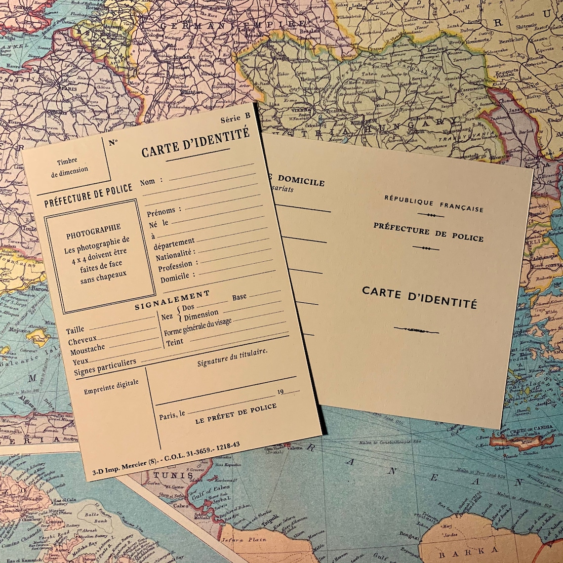 WW2 Paris Issued French Civilian I.D. Card French Resistance - Etsy