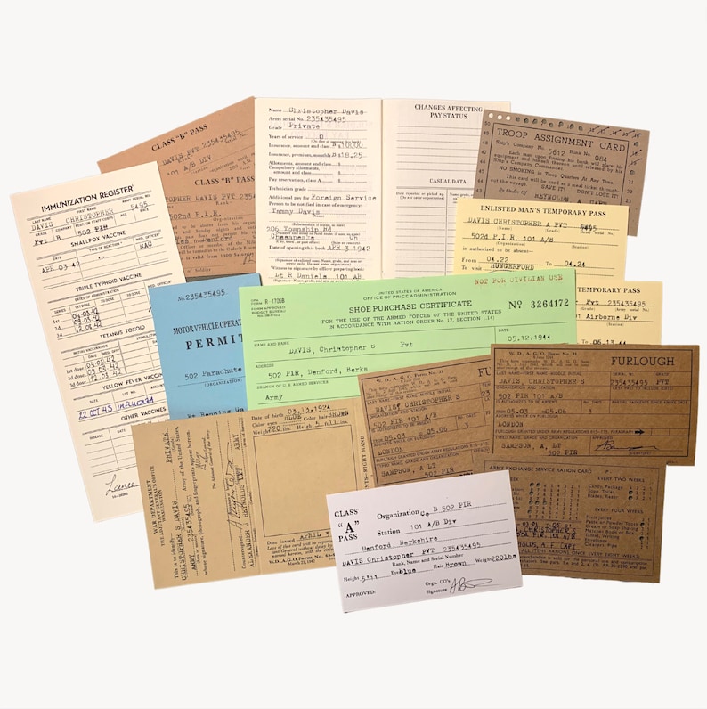 Customised Paperwork Set for US Army WW2 GI Reenactment Pocket - Etsy