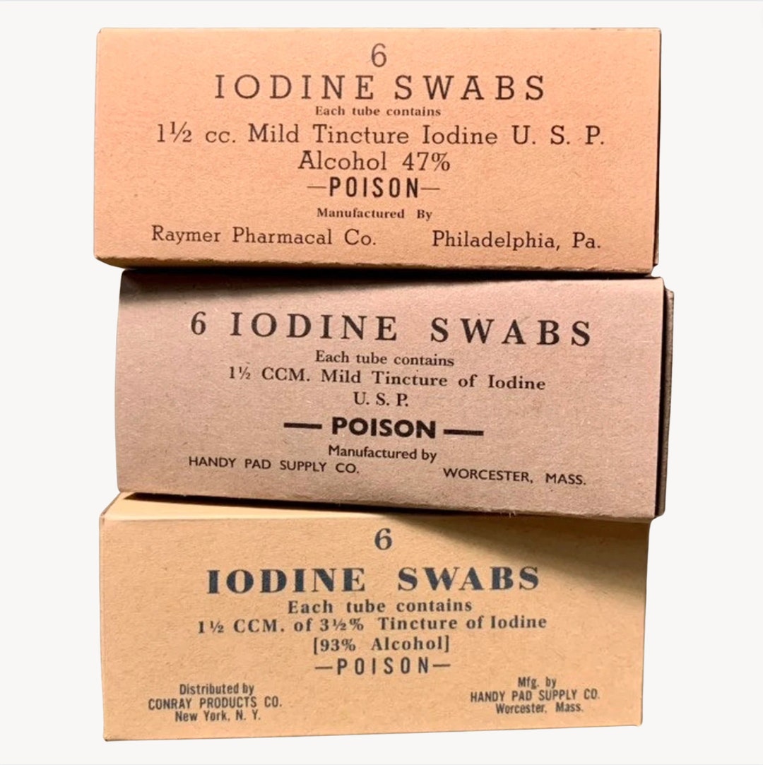 WW2 US Iodine Swabs Box for Medics Bag First Aid Reproduction - Etsy