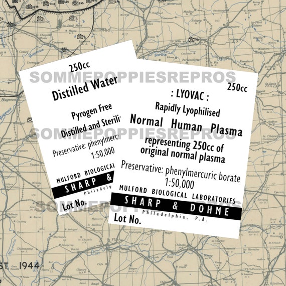 Distilled Water and Plasma Lyovac Labels Set for Plasma - Etsy