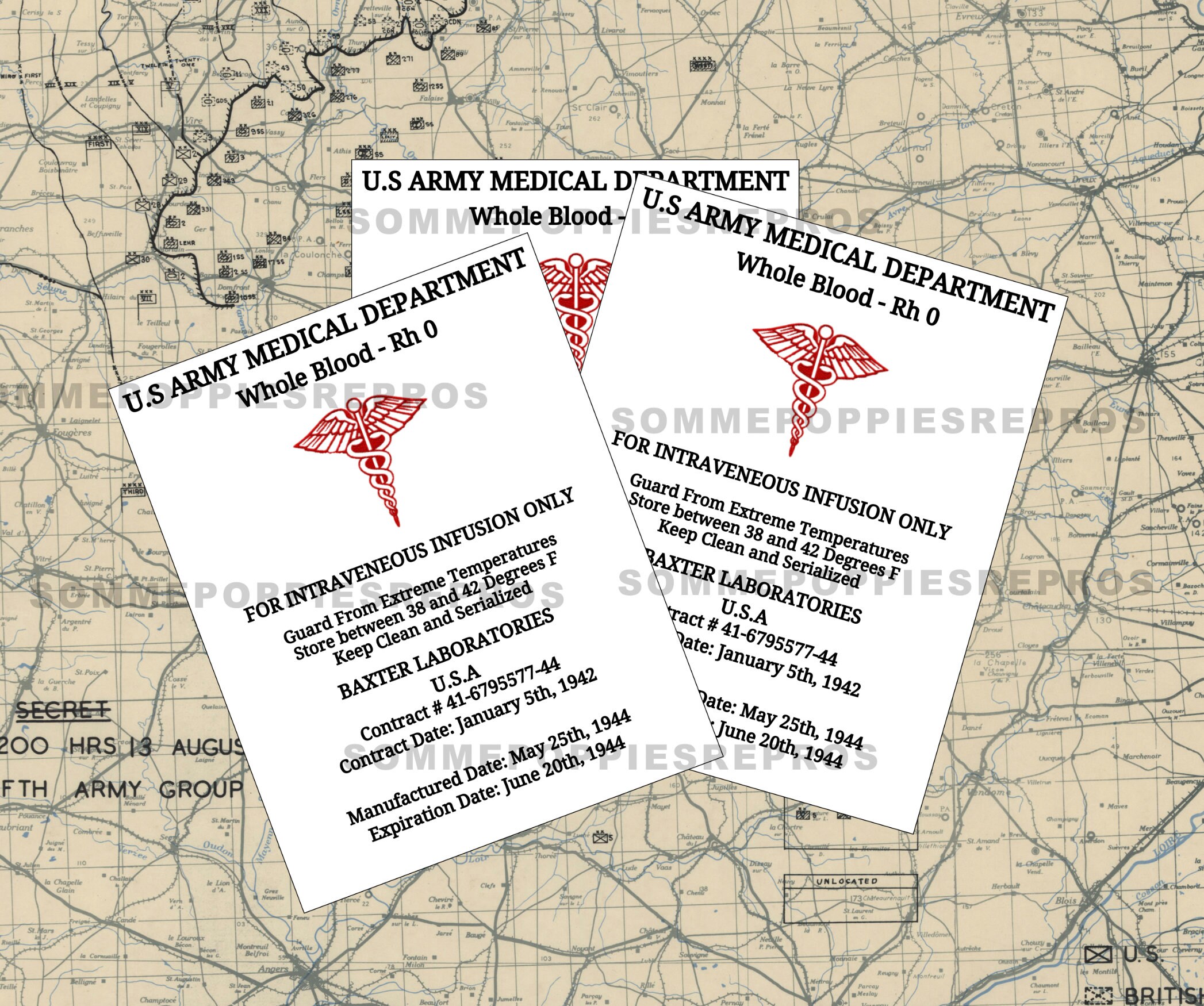 Blood Labels for WW2 US Army Reenactment US Medical - Etsy UK