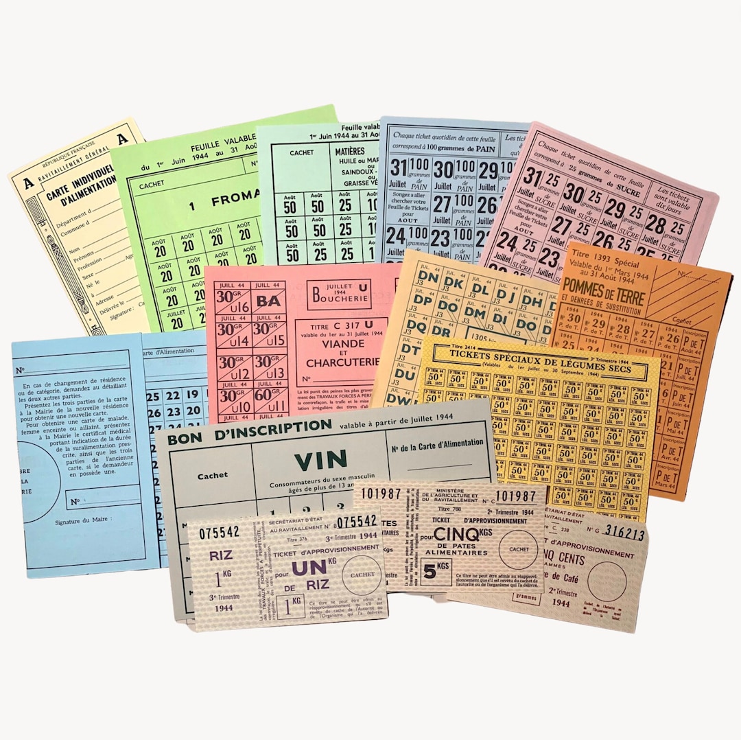 WW2 French Ration Book Carte D'alimentation Ration Coupons Reproduction ...