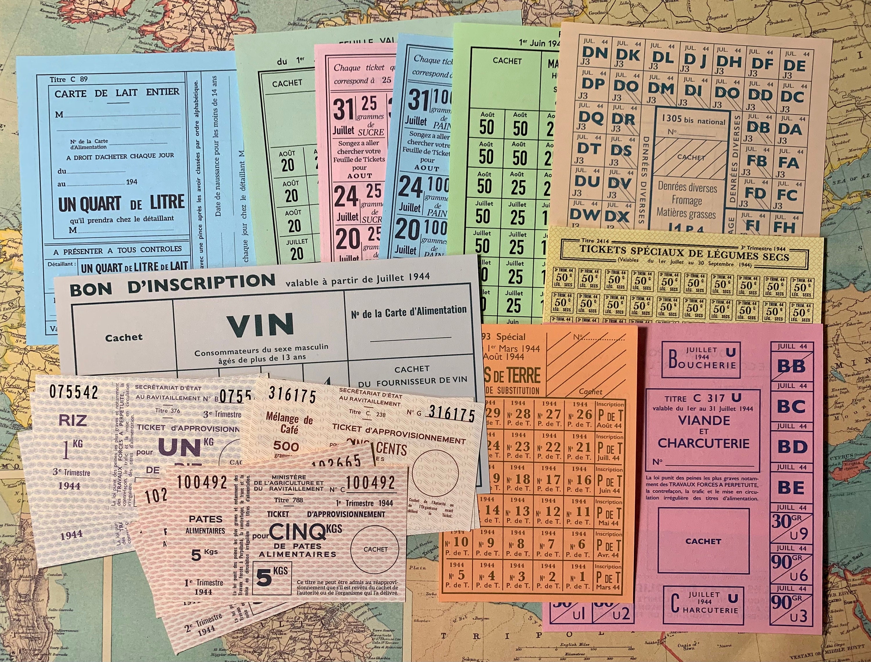 WW2 French Ration Coupons Cartes d'Alimentation | Etsy