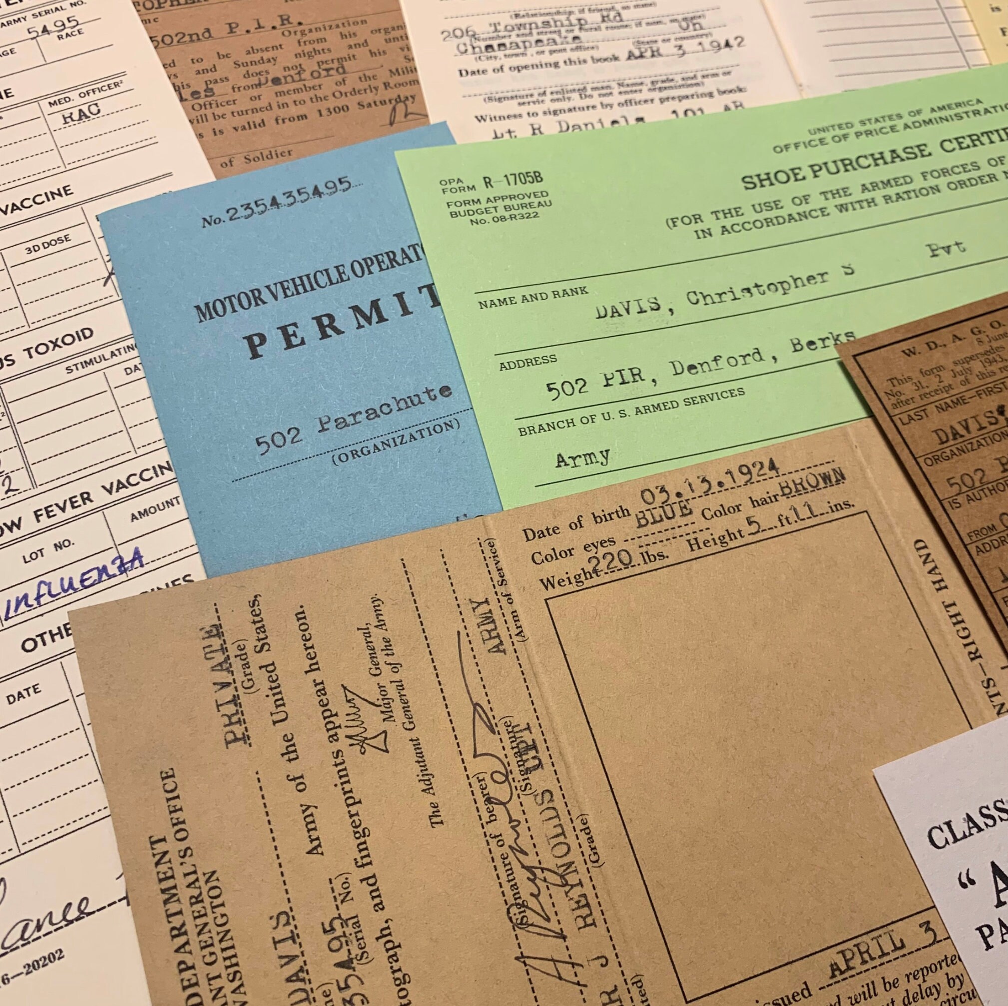 Customised Paperwork Set for US Army WW2 GI Reenactment Pocket - Etsy ...