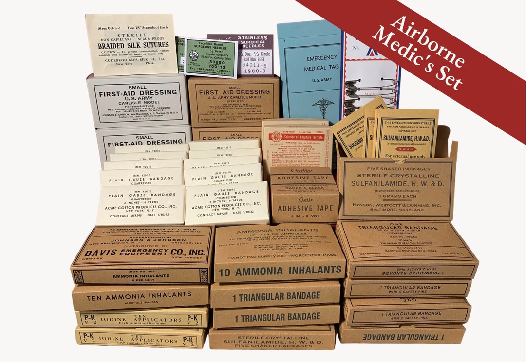 WW2 Medical Set for US Paratrooper Airborne Medic, WW2 Reenactment ...