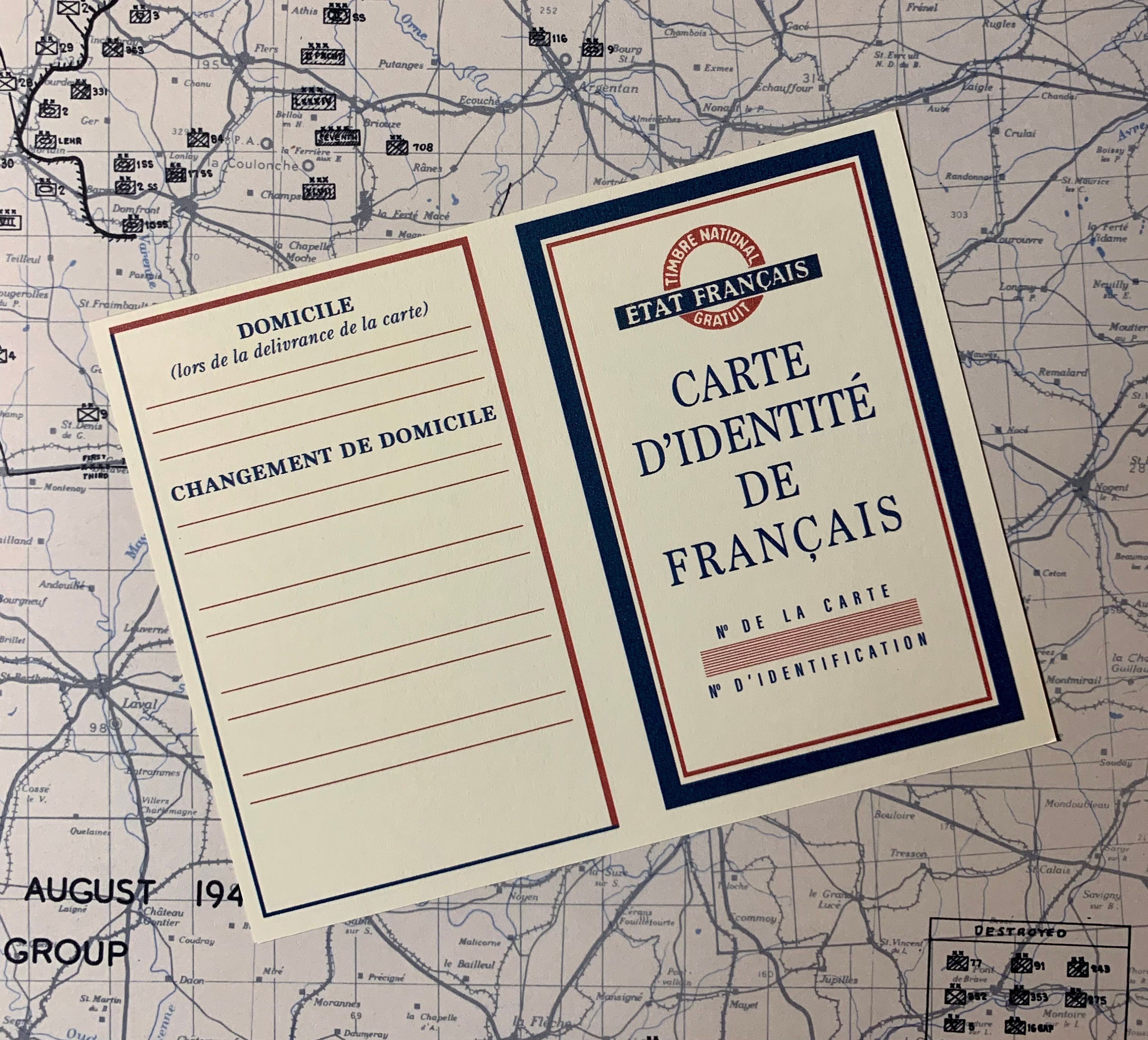 WW2 French Civilian I.D. Card French Resistance Reproduction - Etsy
