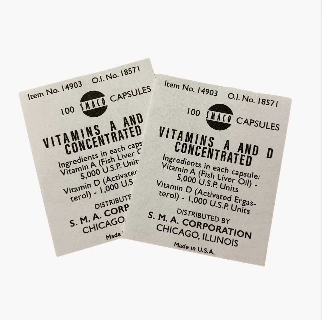 Vitamin Labels for WW2 US Army Reenactment US Medical - Etsy
