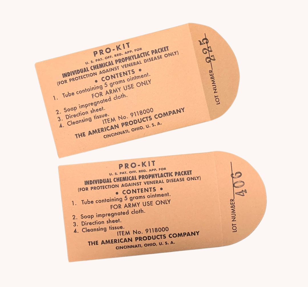 Set of 2 Pro-kit Individual Prophylactic Packets for US WW2 Medical Kit ...