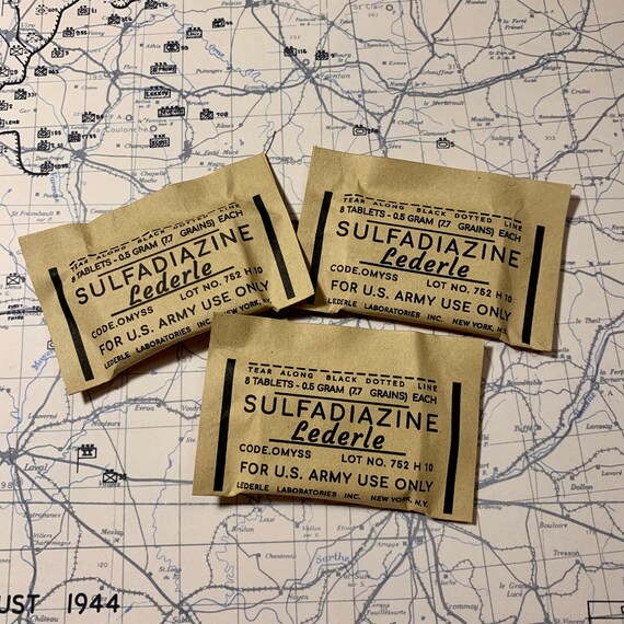 Set of 3 Sulfadiazine Sachet for WW2 US GI Medical - Etsy