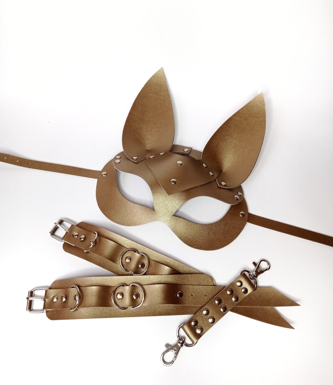 Set With Handcuffs and Bunny Mask for BDSM Bondage - Etsy
