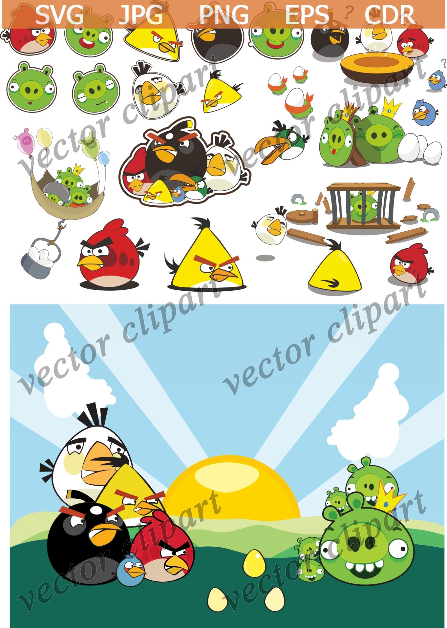 Angry birds SVG Angry birds clipart Angry svg files Angry | Etsy
