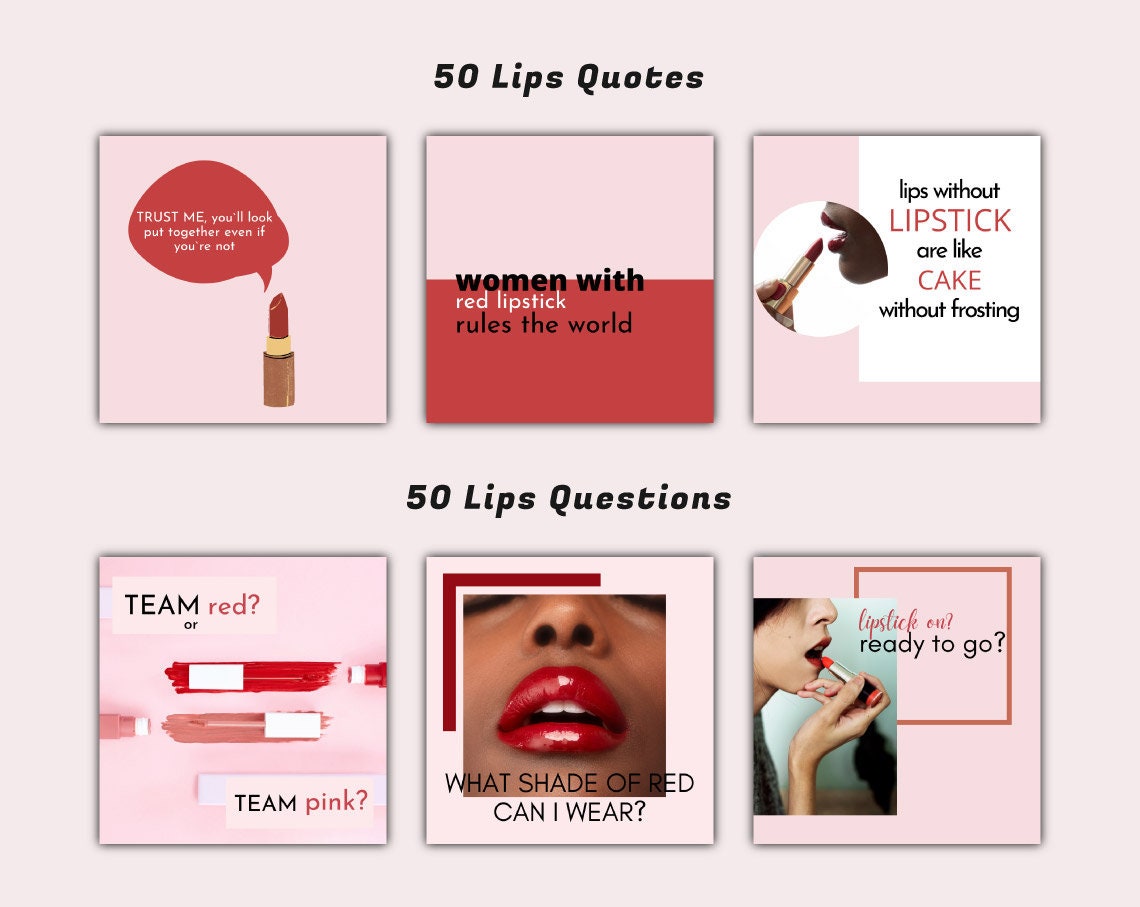 200 Lips Templates for Social Media, Lips Quotes for Social Media, Lips ...