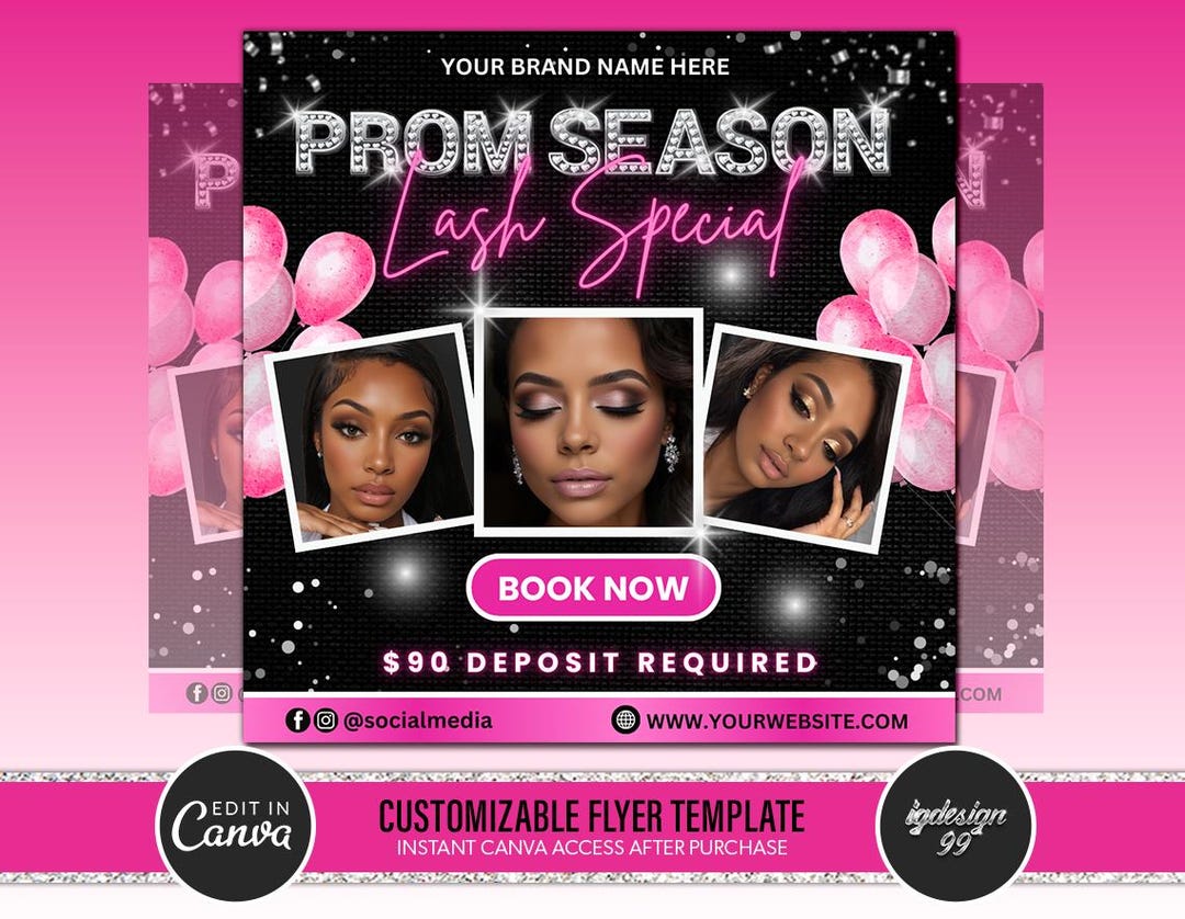 Prom Lash Special Flyer: DIY Canva Template (instant Download) - Etsy