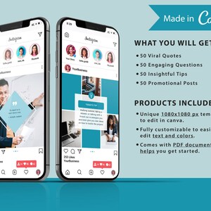 200 Education Social Media Templates: Canva Editable (digital Download ...