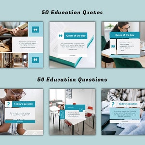 200 Education Social Media Templates: Canva Editable (digital Download ...
