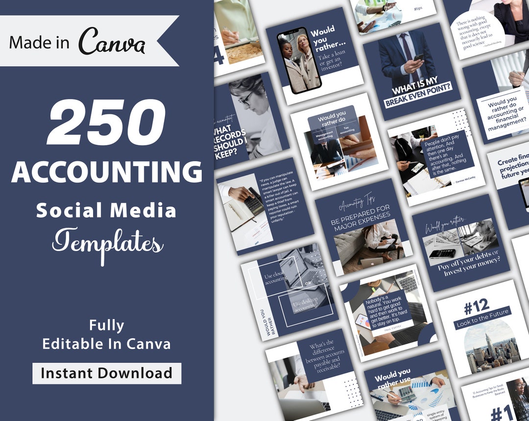 250 Accounting Templates for Social Media, CPA, Tax Advisor, Bookkeeper ...