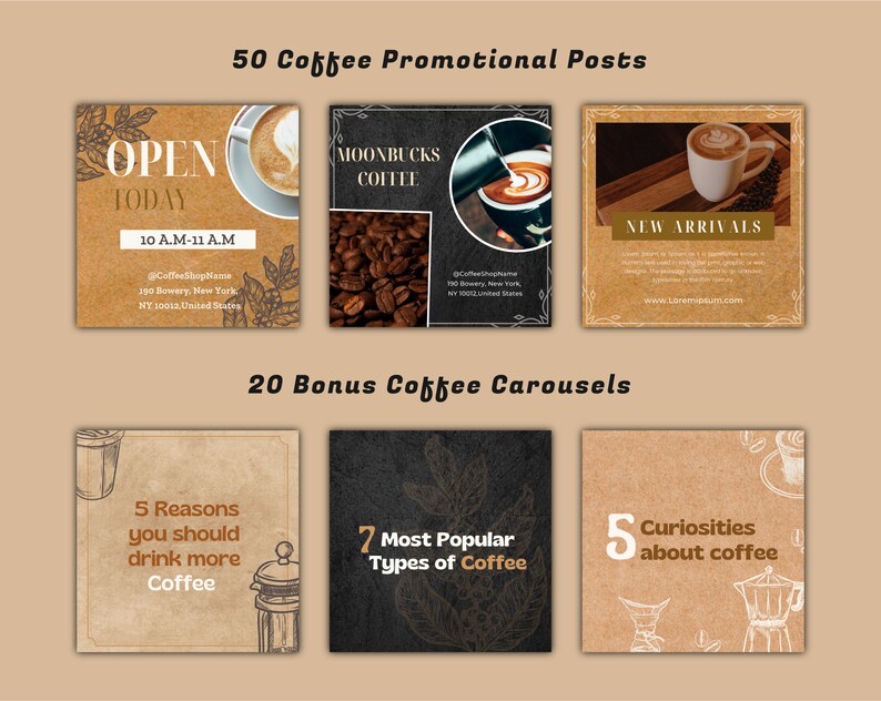 220 Coffee Canva Templates, Coffee Shop Templates for Social Media ...