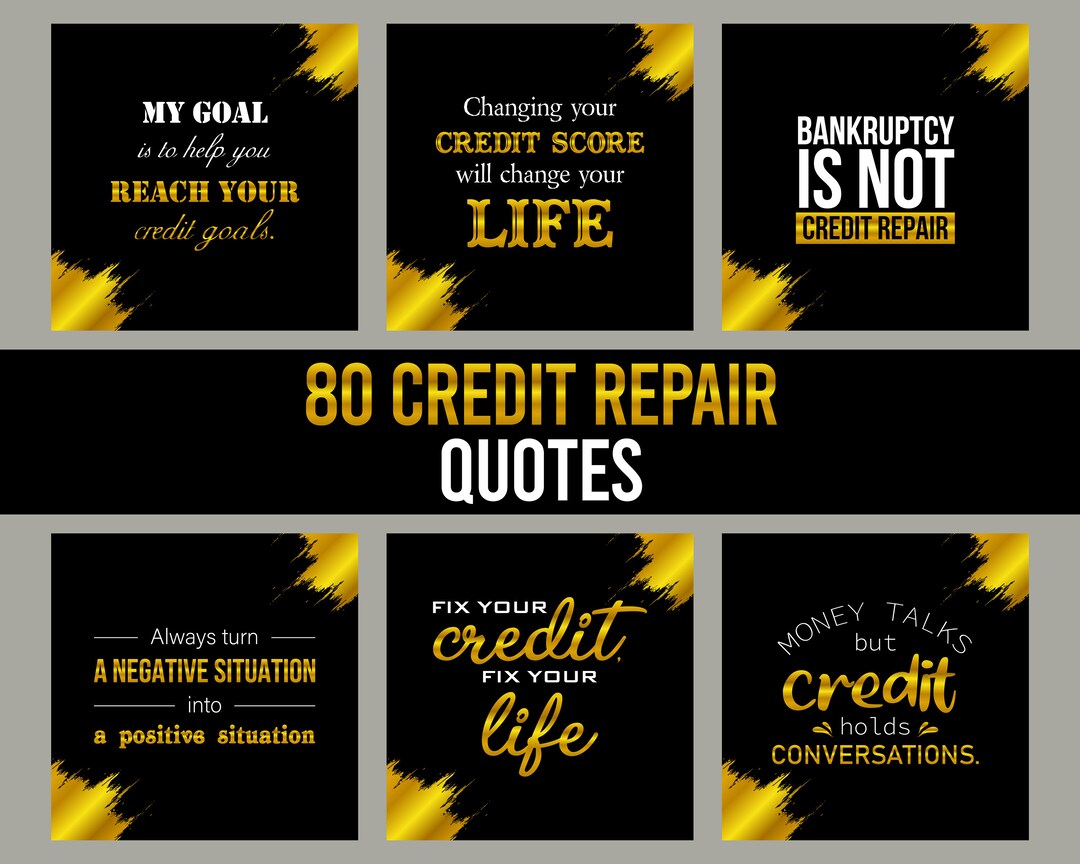 80 Credit Repair Instagram Quotes: Social Media Content (digital ...