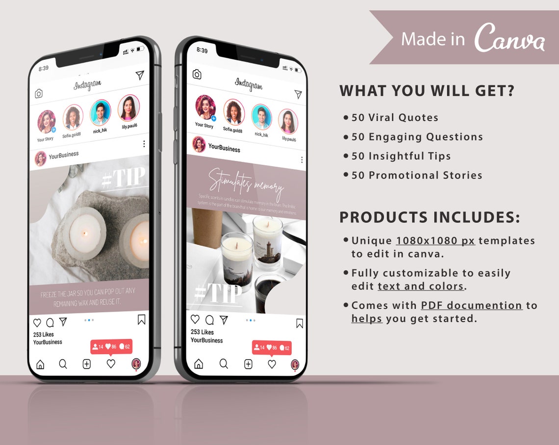 200 Candle Canva Templates for Social Media, Candle Quotes for Social ...