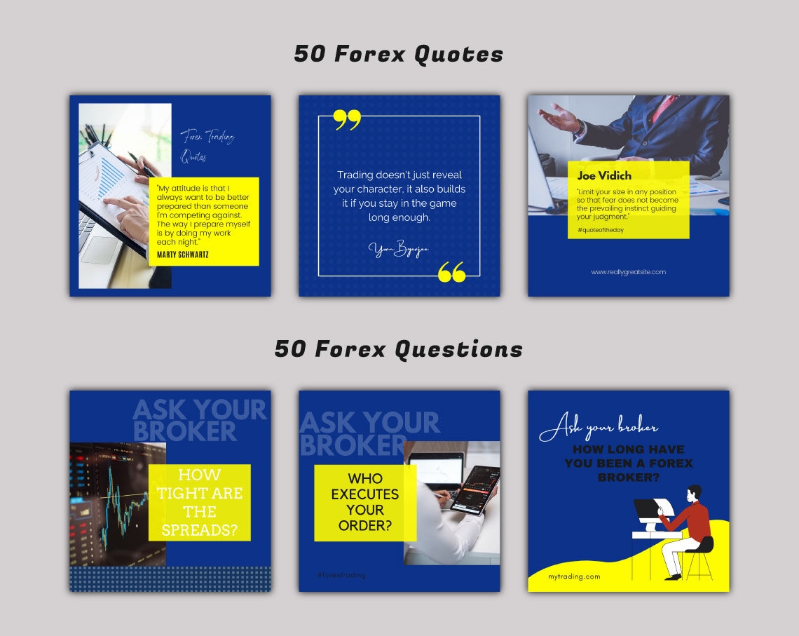 200 Forex Trading Social Media Templates: Canva Editable (digital ...