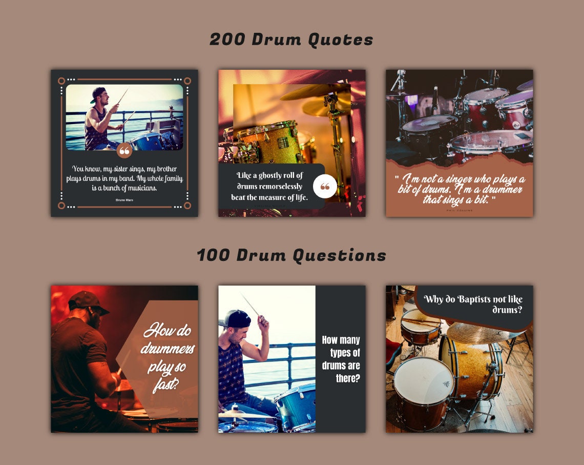 400 Drum Templates for Social Media, Drum Instagram Template, Drum ...