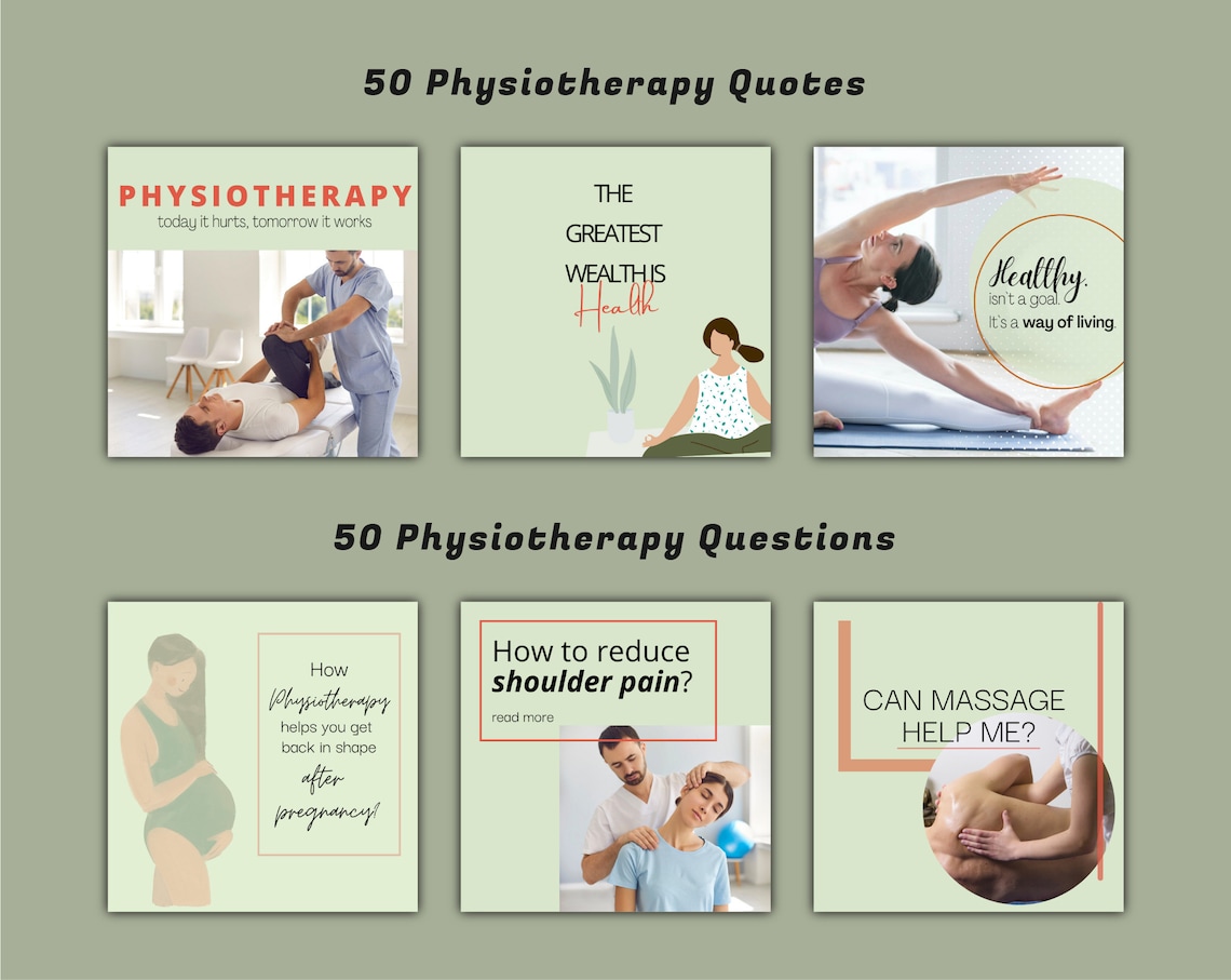 200 Physio Instagram Canva Templates, Physiotherapy Templates for ...