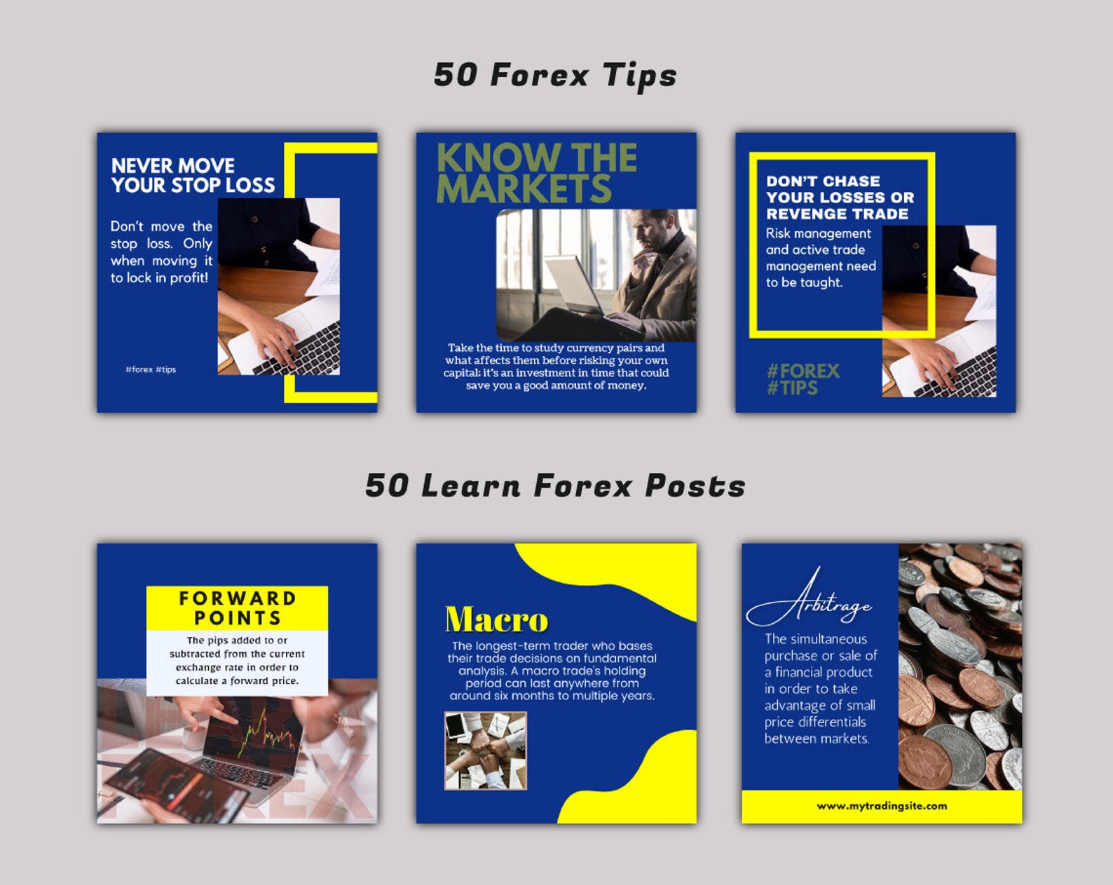 200 Forex Trading Social Media Templates: Canva Editable (digital ...