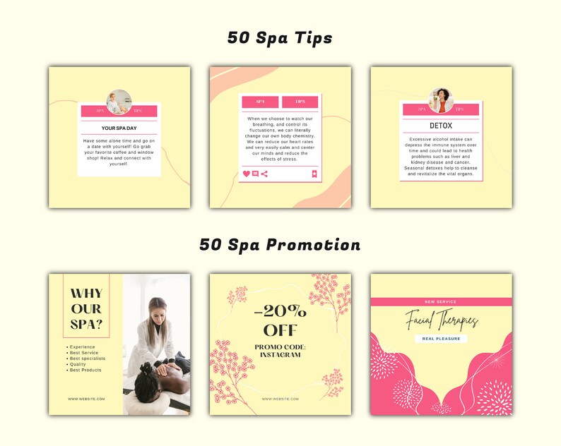 200 Spa Templates for Social Media Spa Quotes for Social - Etsy