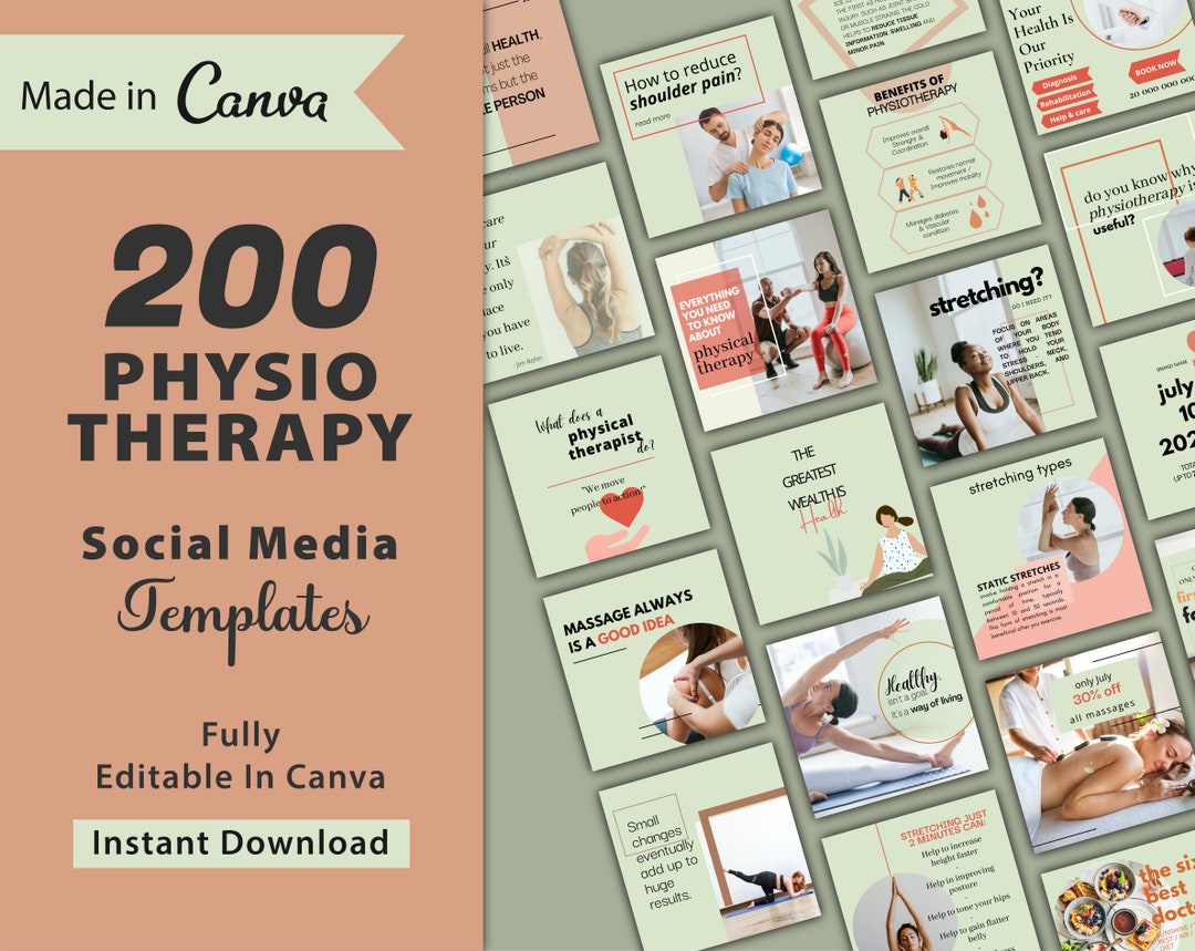 200 Physio Instagram Canva Templates, Physiotherapy Templates for ...