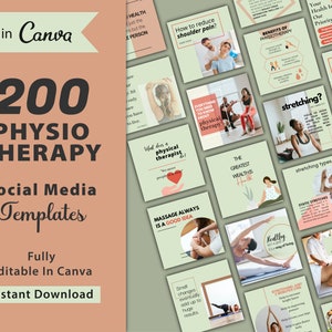 200 Physio Instagram Templates: Social Media Content (digital Download ...