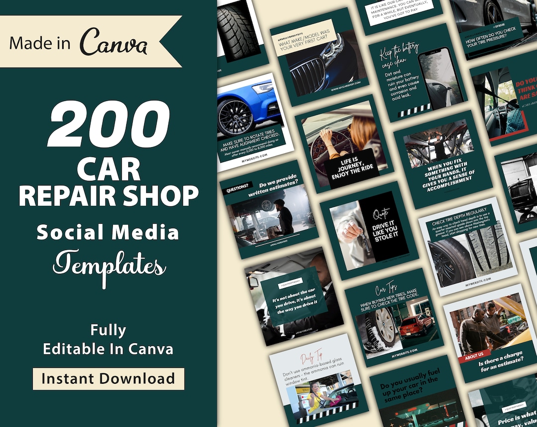 200 Car Repair Shop Templates, Auto Repair Shop Templates for Social ...