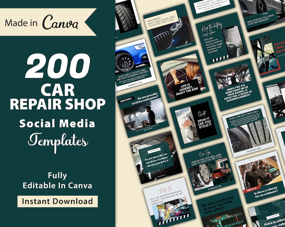 200 Car Repair Shop Templates, Auto Repair Shop Templates for Social ...