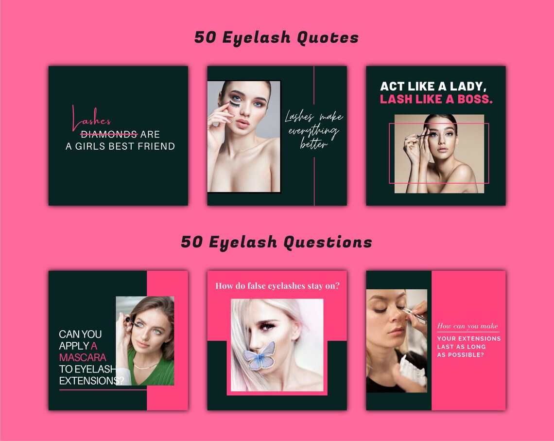 200 Lash Templates for Social Media, Lash Quotes for Social Media ...