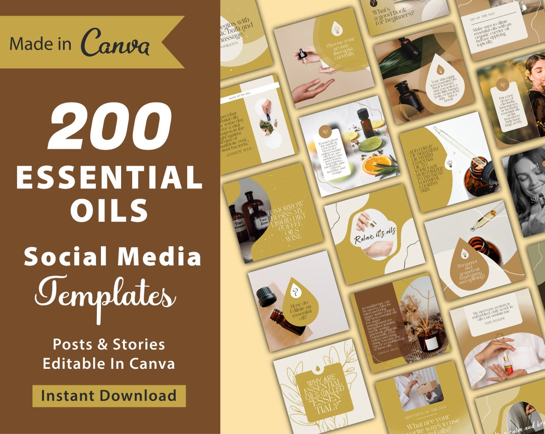 200 Essential Oils Templates for Social Media, Essential Oils Quotes ...