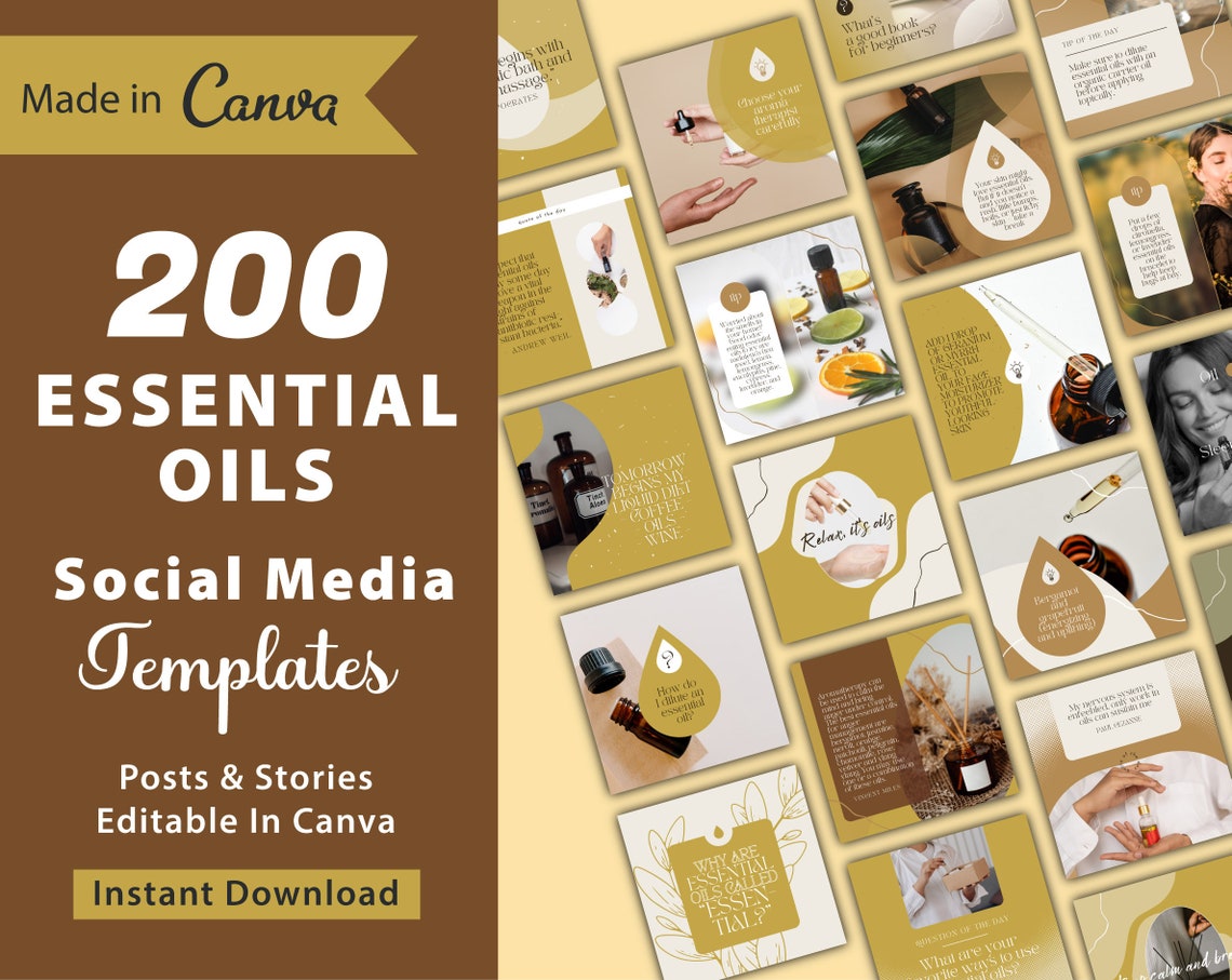200 Essential Oils Templates for Social Media, Essential Oils Quotes ...