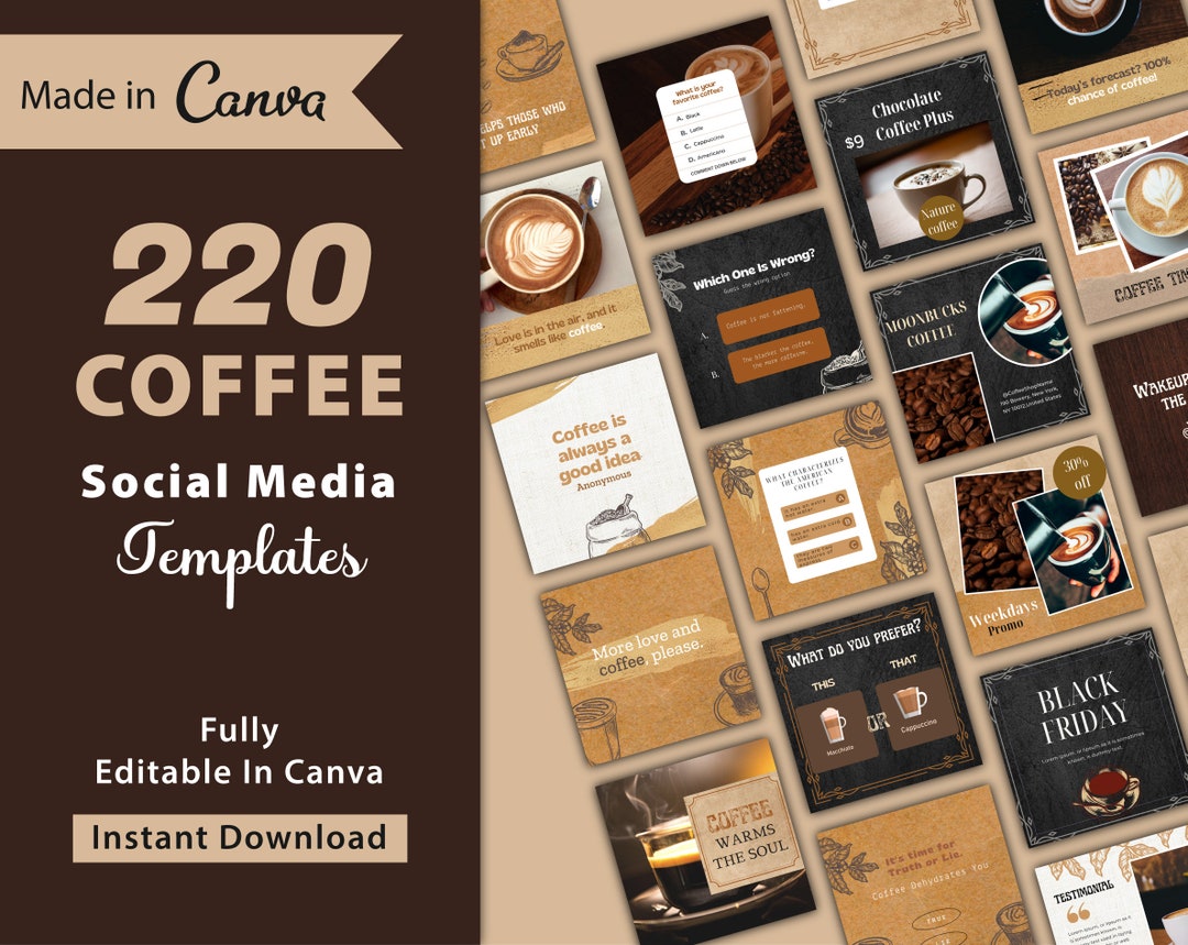 220 Coffee Canva Templates, Coffee Shop Templates for Social Media ...