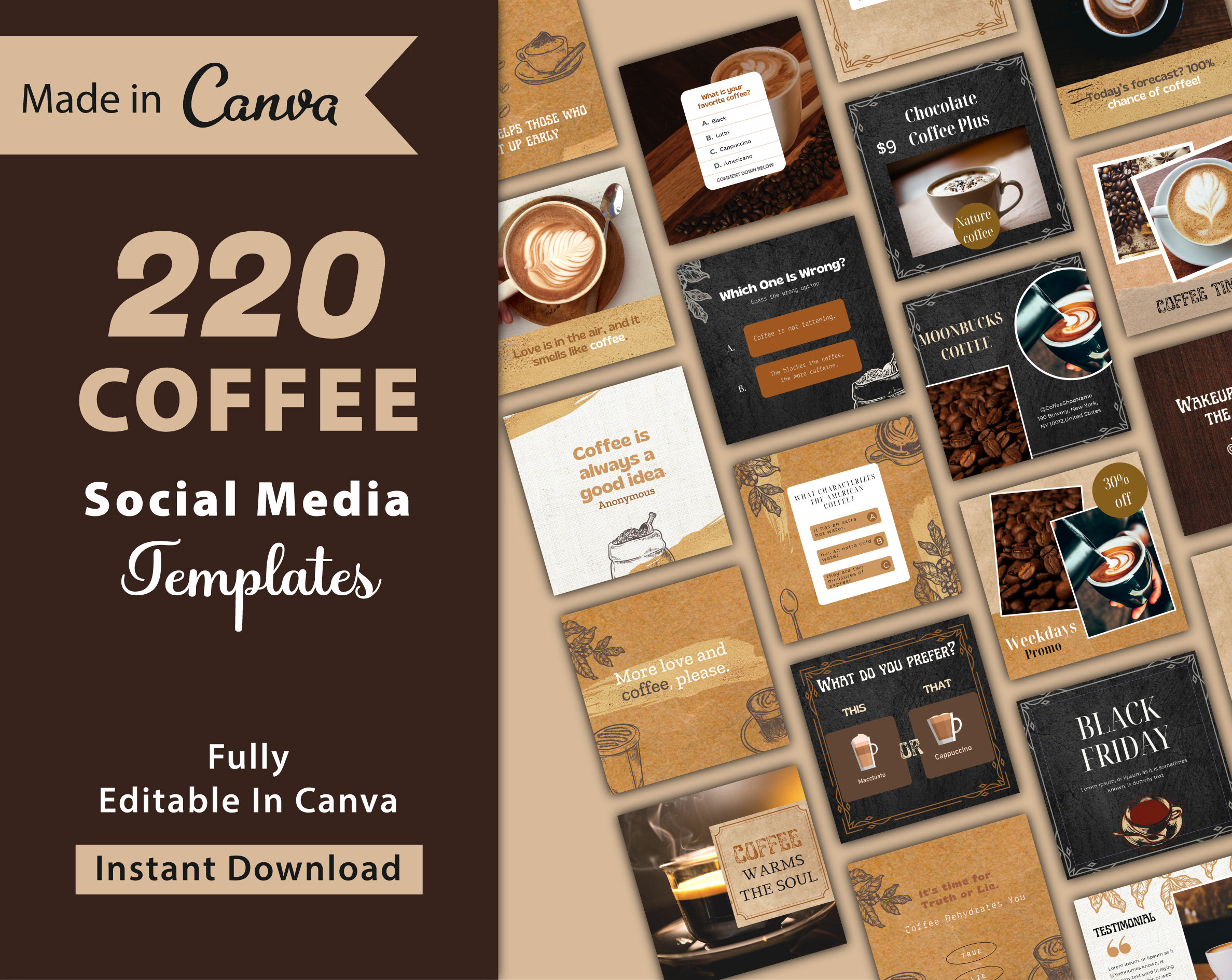 220 Coffee Canva Templates, Coffee Shop Templates for Social Media ...