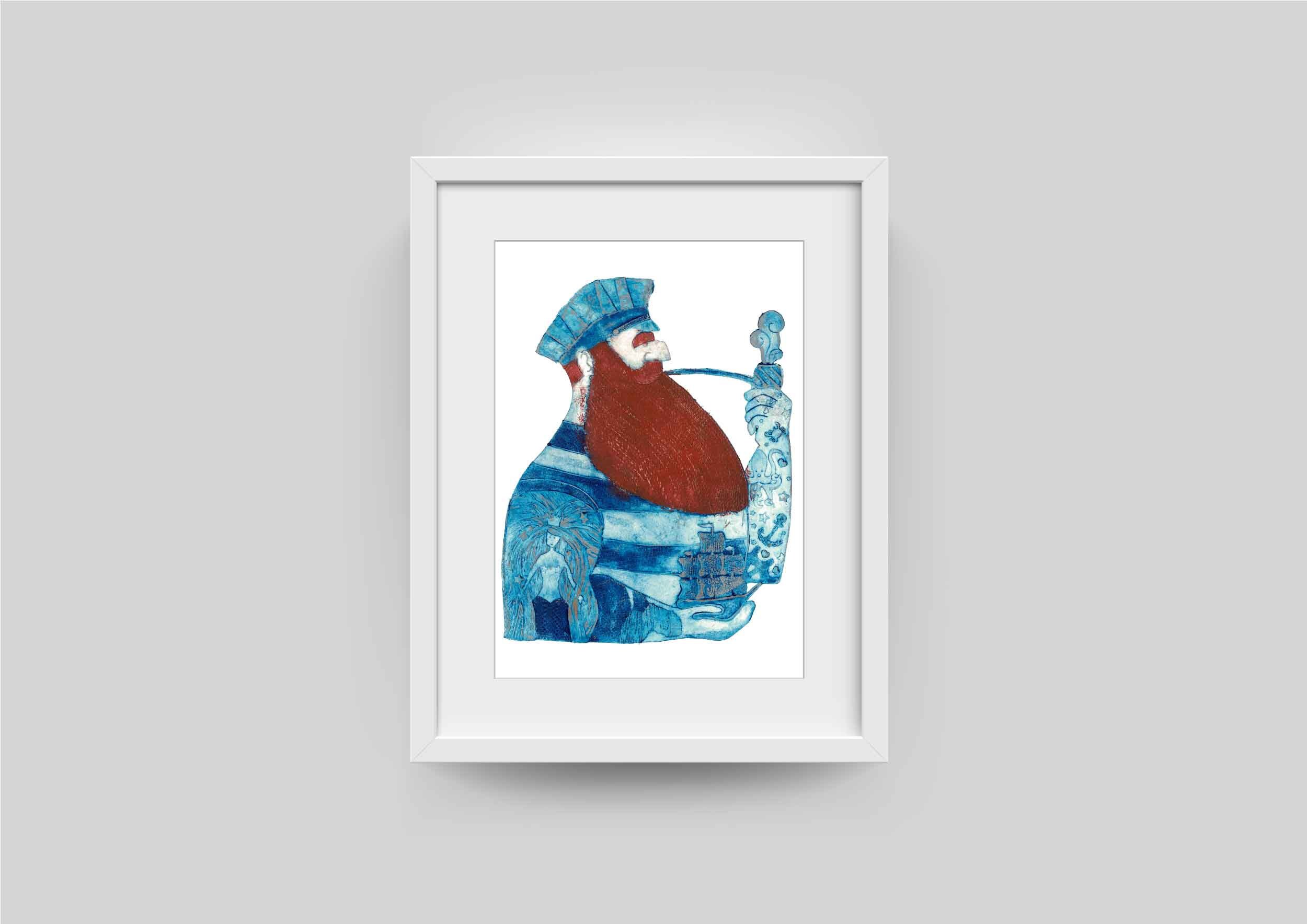 The Sailor - Giclée Print of Collagraph Print | A3 | Photo Rag | Seaman ...