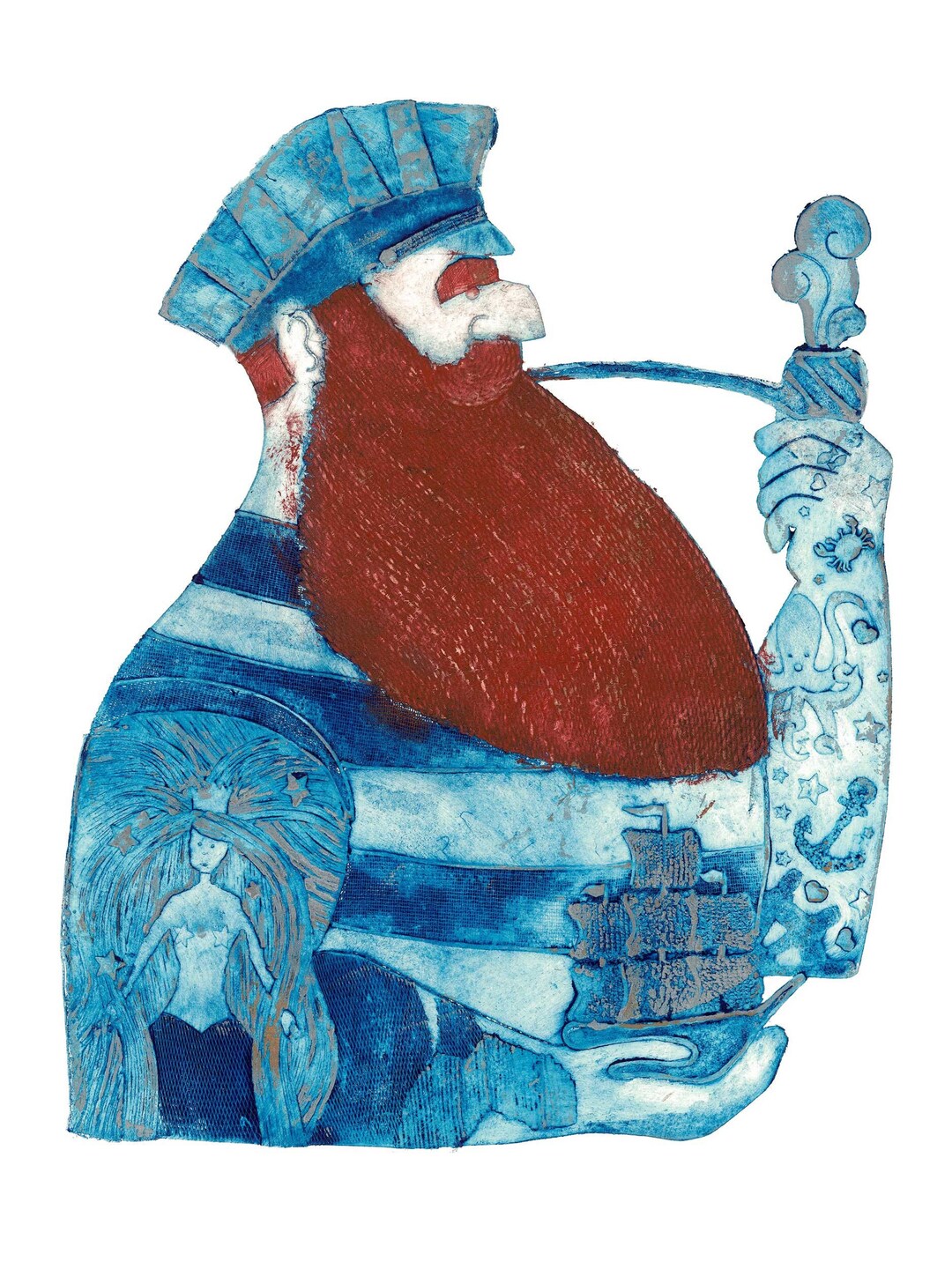 The Sailor - Giclée Print of Collagraph Print | A3 | Photo Rag | Seaman ...