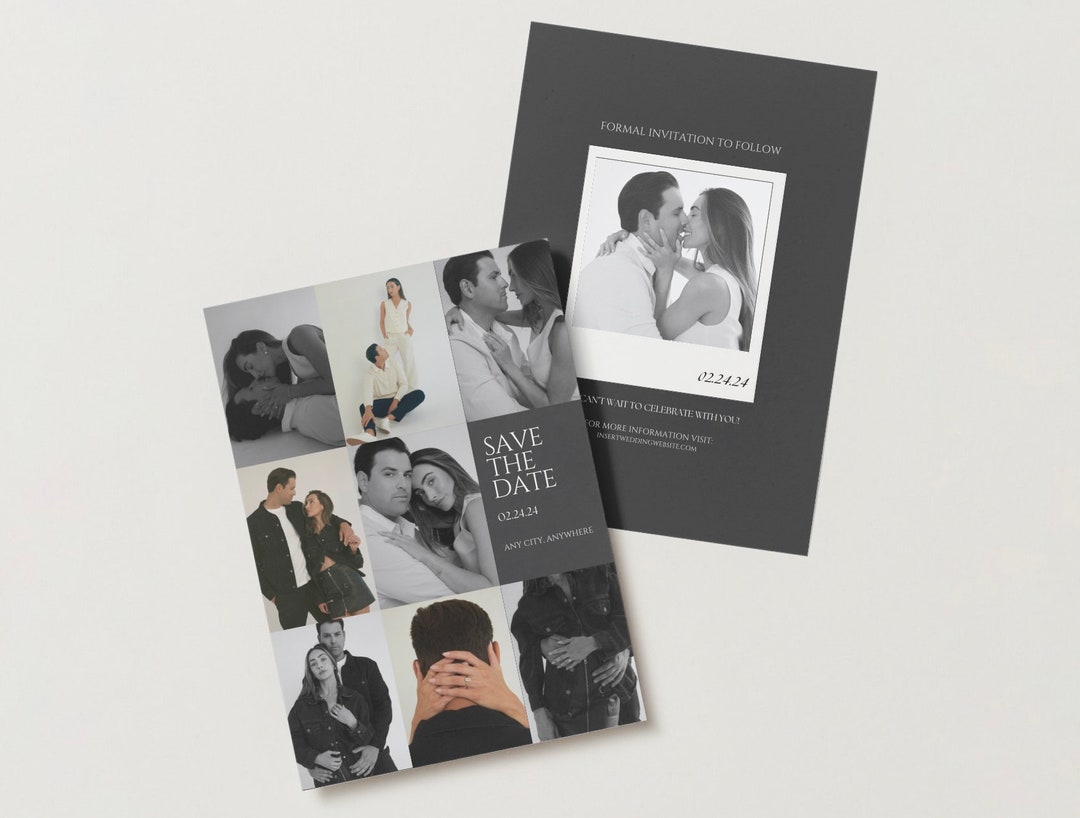 Modern Save the Date, Collage Save the Date, Save the Date With Photo ...
