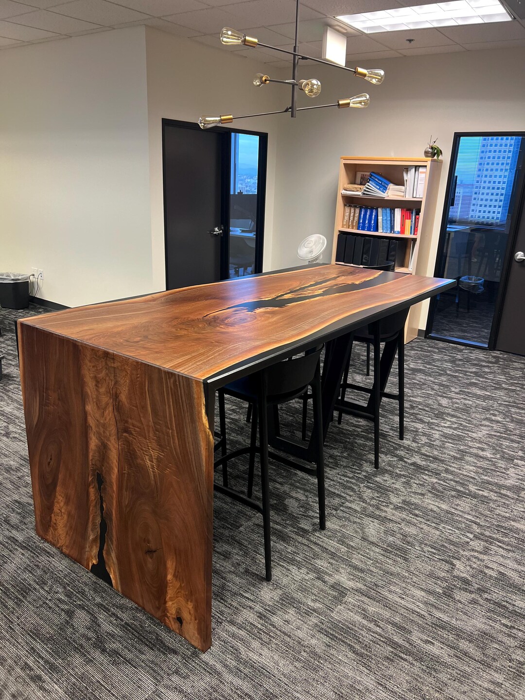SPECTACULAR Black Walnut Waterfall Edge Table! - Etsy