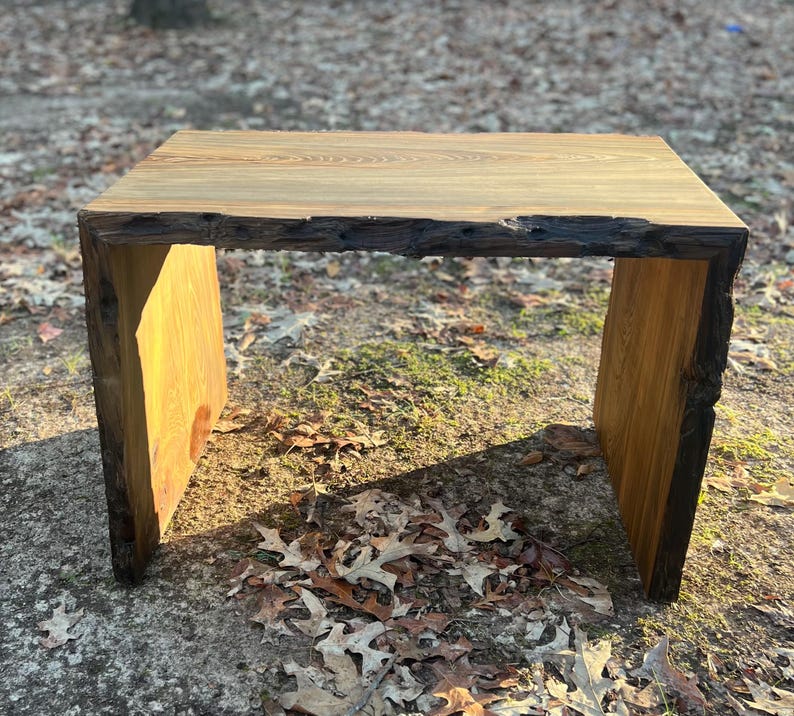 Sinker Cypress Waterfall Ottoman Table - Etsy
