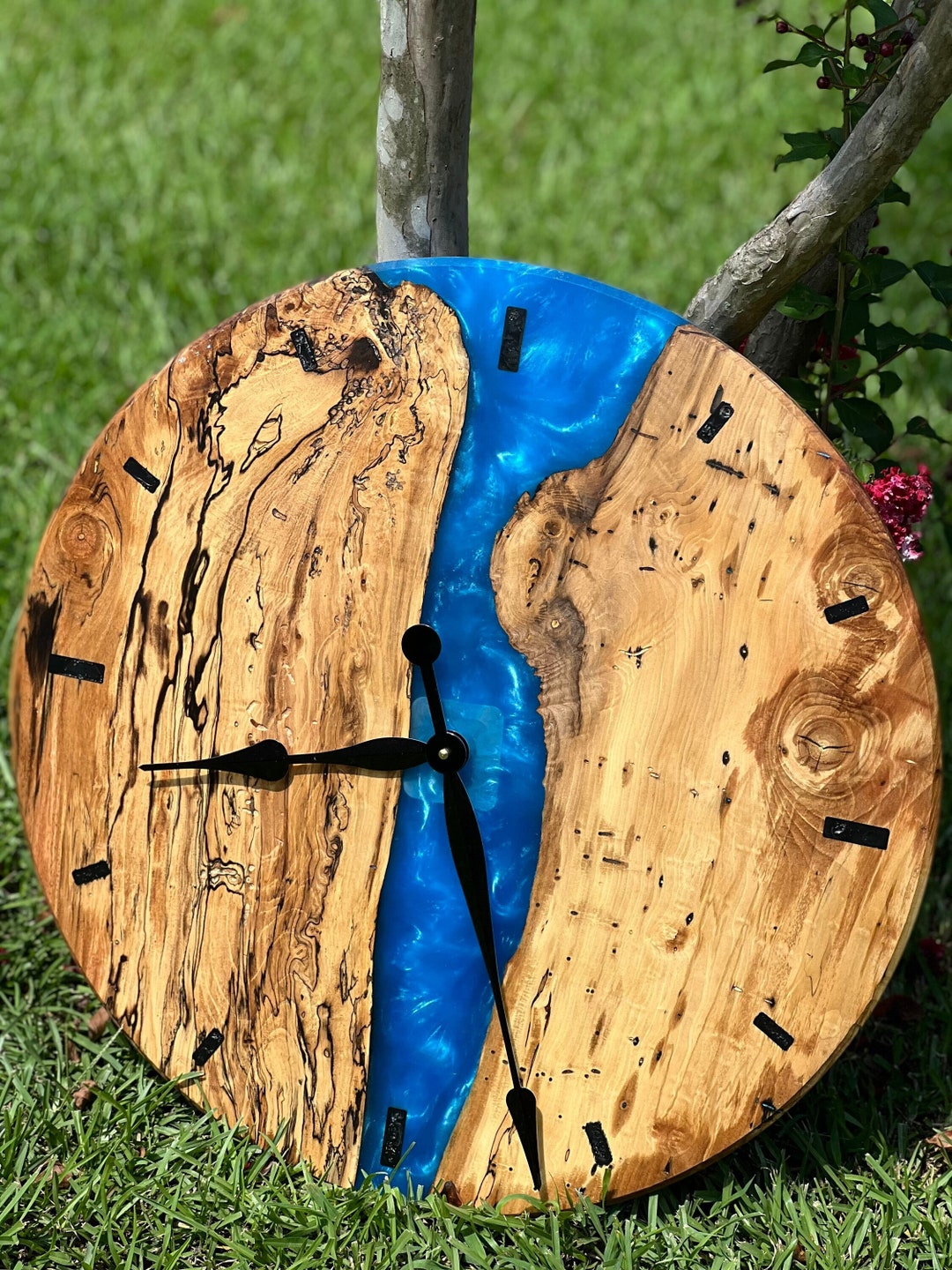 Magnolia Resin Clock in Stock - Etsy