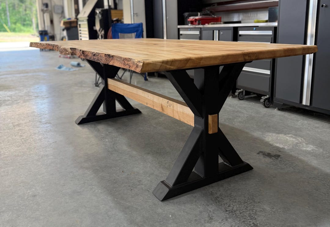 LIVE EDGE Curly Maple Table - Etsy