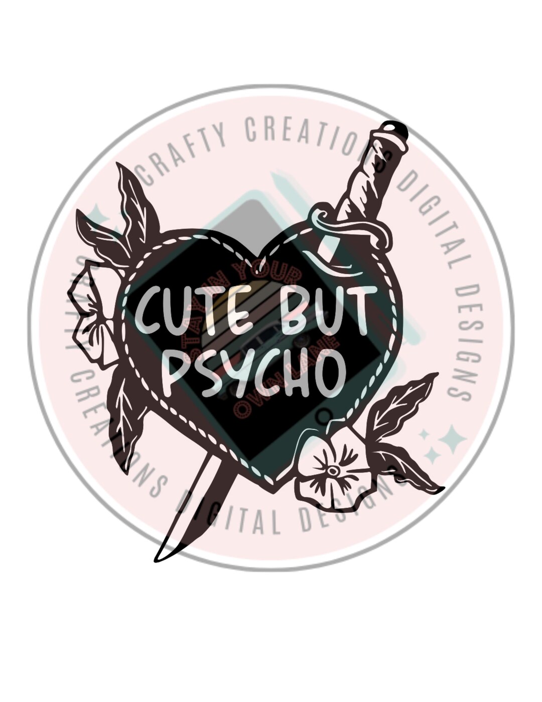 Cute but Psycho Decal, Cute Car Decal for Girls, Sassy Car Decal, Goth ...