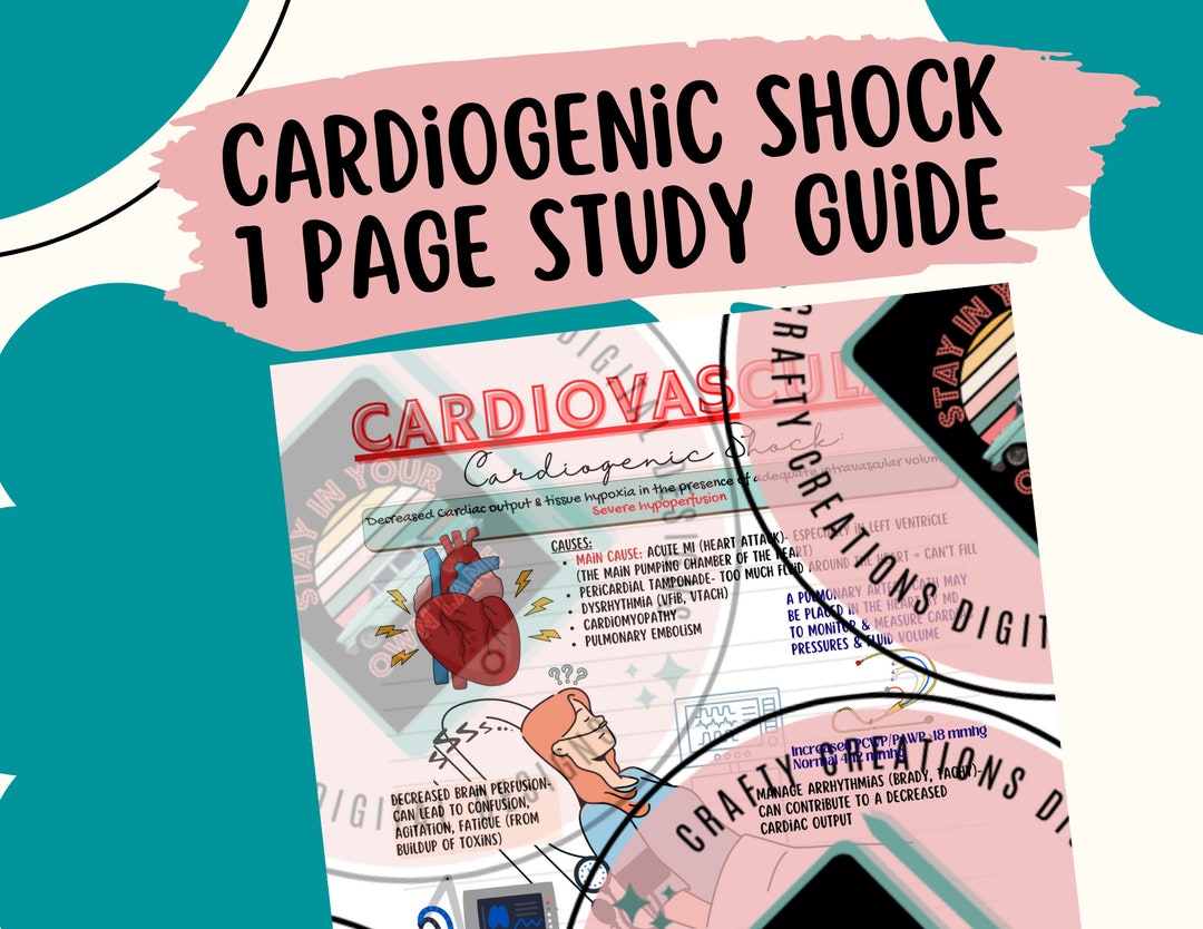 Cardiogenic Shock, One Page Study Guide, Intro to Critical Care, ICU ...